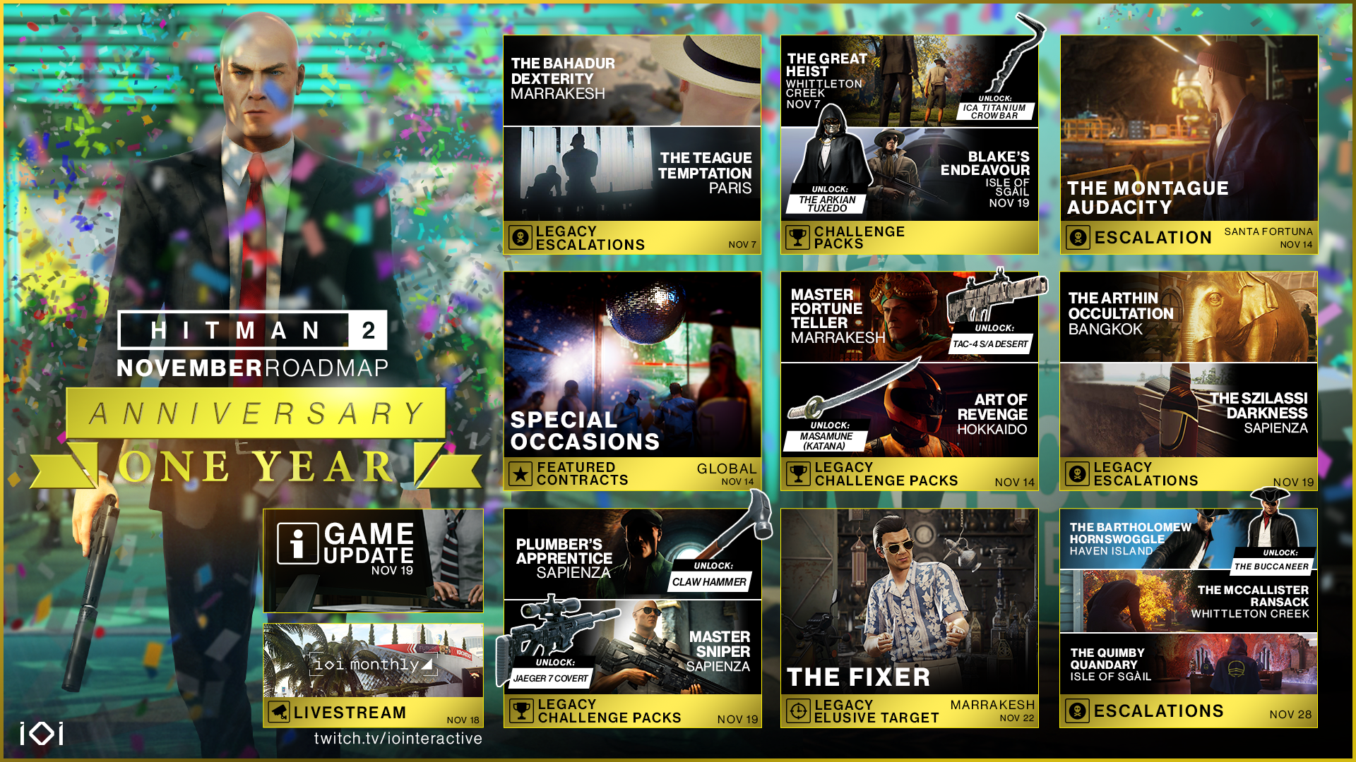 Hitman 2 celebra su aniversario y anuncia su contenido final