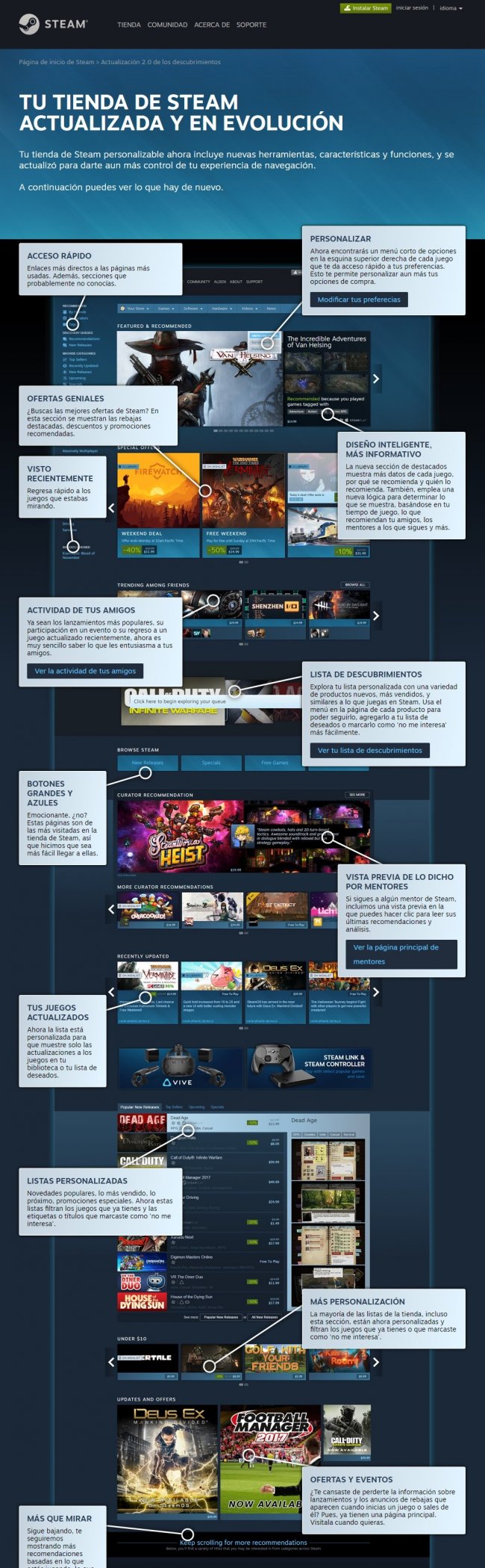 Así es la nueva Steam Store