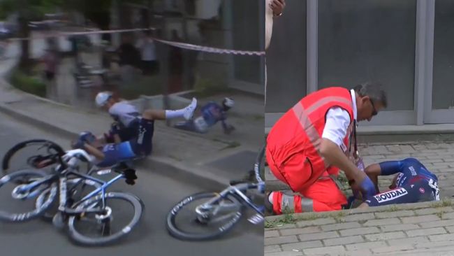 Mikel Landa sufre una grave caída en la primera etapa del Giro de Italia