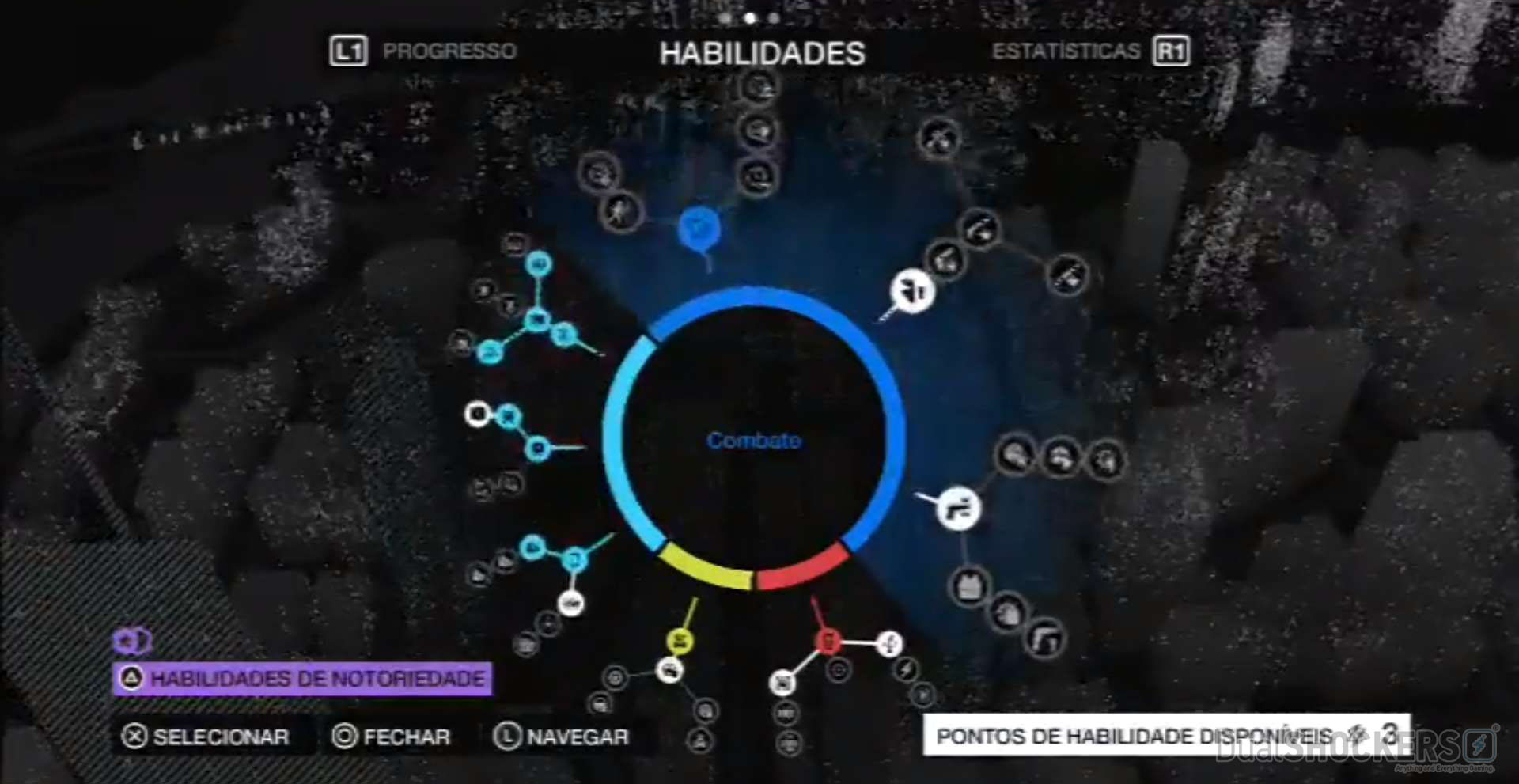 Filtrados árbol de habilidades y mapa de Watch Dogs