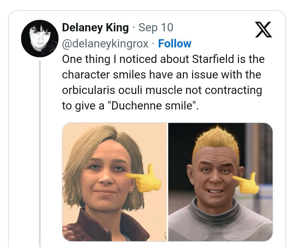 Esta es la razón por la que los personajes de Starfield tienen cara de meme