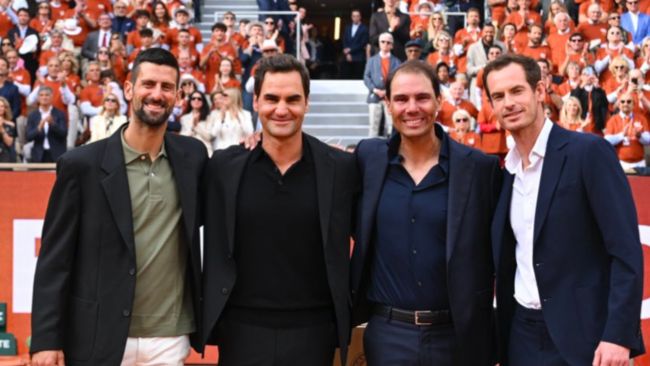 Así fue el homenaje a Rafa Nadal en Roland Garros con el Big Four