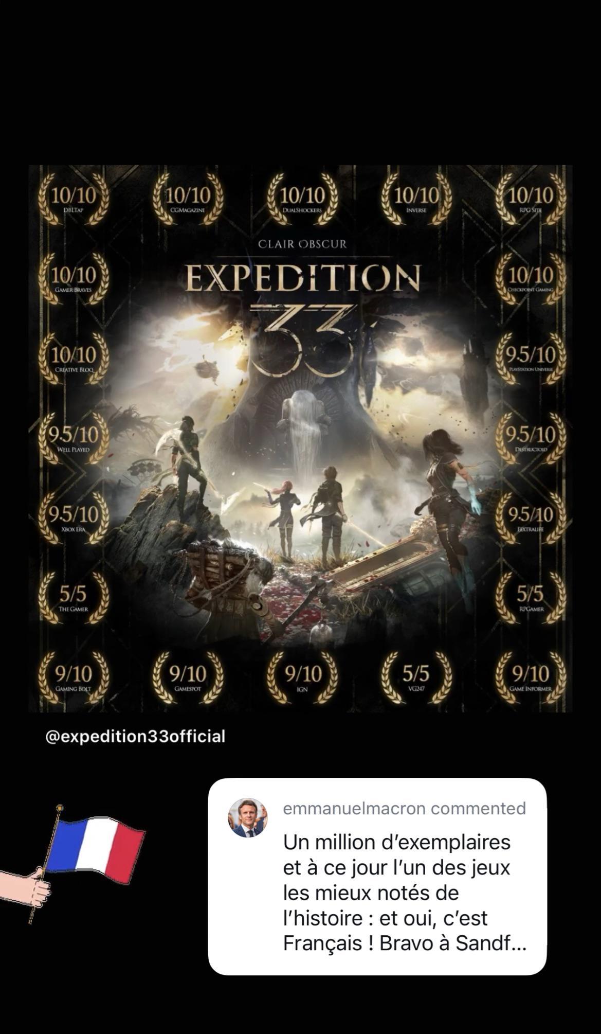 Emmanuel Macron alaba la labor de Sandfall Interactive con Expedition 33