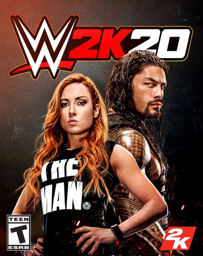 Una mujer toma la portada de WWE 2K20 por primera vez.
