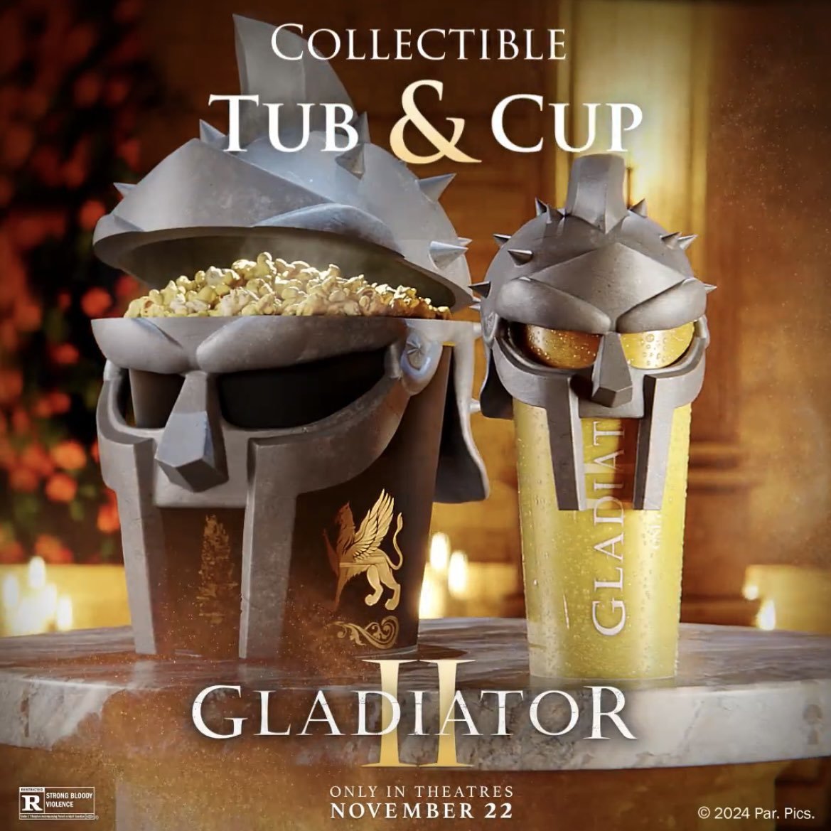El cubo de palomitas de edición limitada para ver Gladiator 2 en cines ...