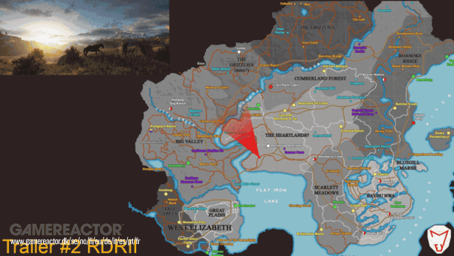 El mapa Red Dead Redemption 2, construido a partir de tráilers