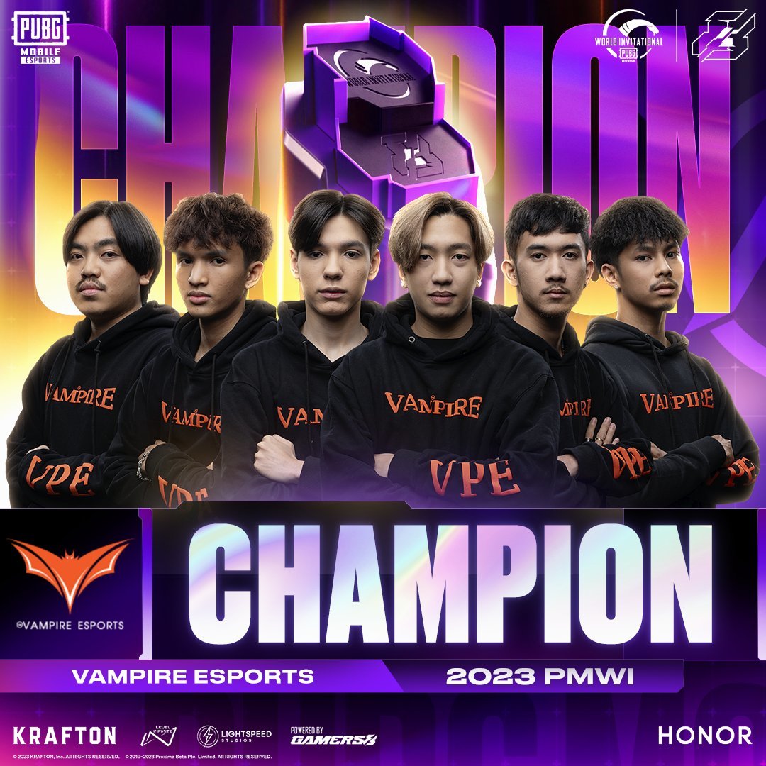 Vampire Esports son los campeones del PUBG Mobile World Invitational