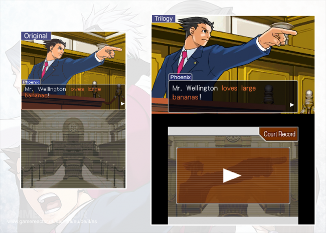 Comparativa gráficos: Trilogía Phoenix Wright 3DS vs DS