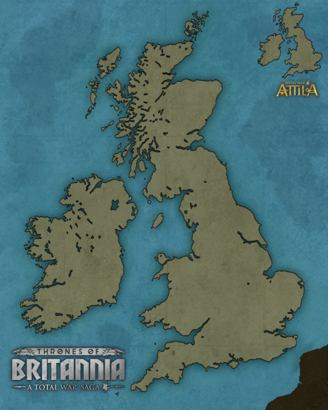El mapa de Thrones of Britannia es 23 veces el de Total War: Attila