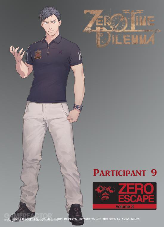 Primer personaje de Zero Escape 3, el participante 9